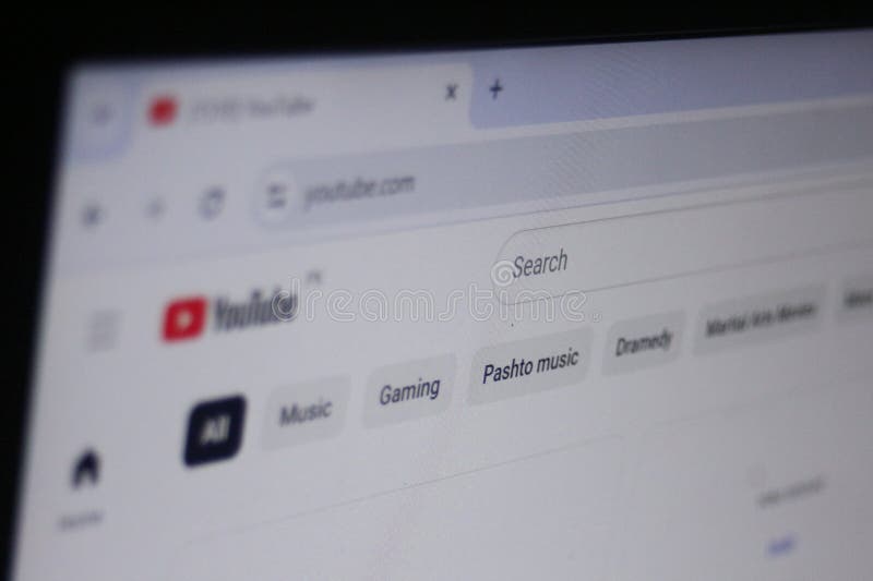 Close-up of YouTube Homepage on a Computer Screen Editorial Photography ...