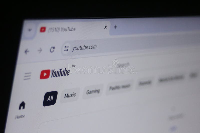 Close-up of YouTube Homepage on a Computer Screen Editorial Stock Photo ...
