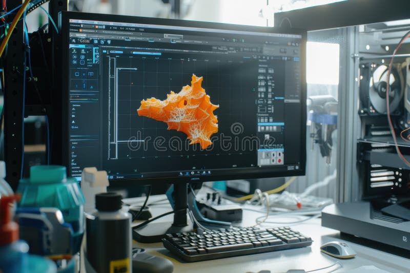 Computer Screen that Displays a Computer-aided Design System with a ...