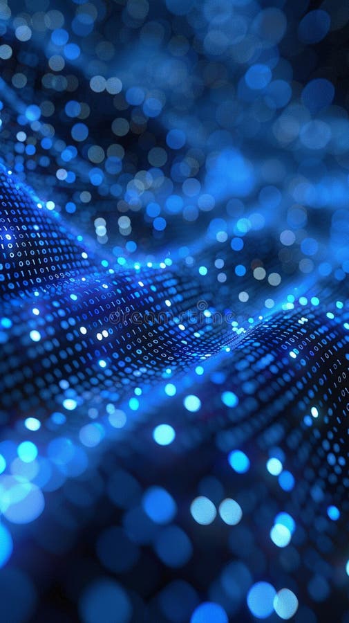 Computer Screen Displays Captivating Blue Digital Binary Data Backdrop Stock Illustration ...