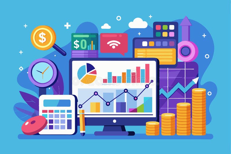 A Computer Screen Displays Charts and Graphs Related To Investment Data ...