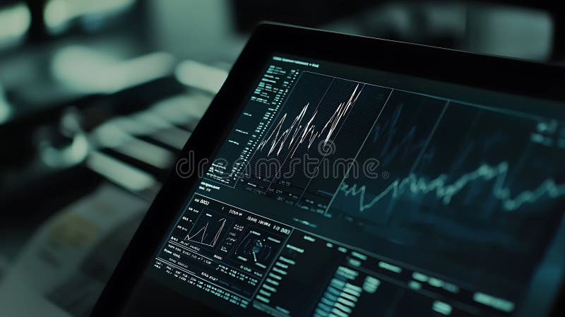 A Computer Screen Displays a Graph of Some Sort Stock Photo - Image of ...