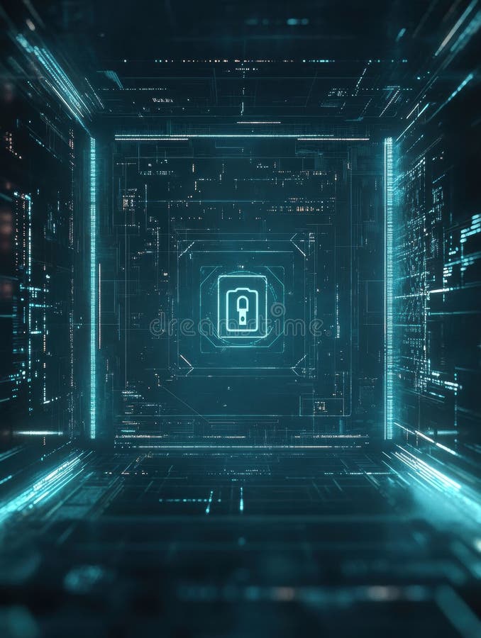 A Computer Screen Displays a Prominent Lock Icon, Symbolizing Digital ...