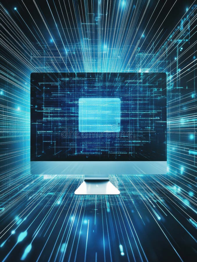 A Computer Screen Displays a Prominent Protection Icon Surrounded by ...