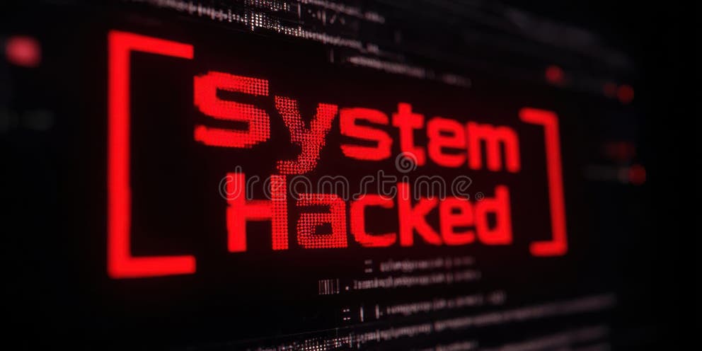 Computer Screen Displays Warning Message Indicating a Security Breach ...