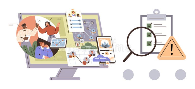 Data Analysis and Task Management Display with Magnifier, Checklist ...