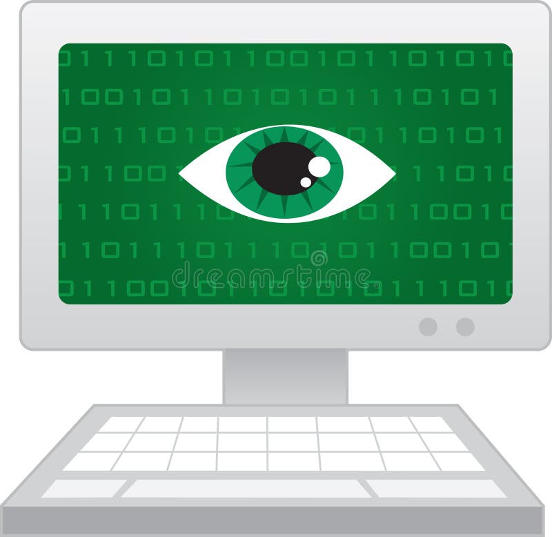 Computer Screen Eye Spy stock vector. Illustration of monitor - 31747039