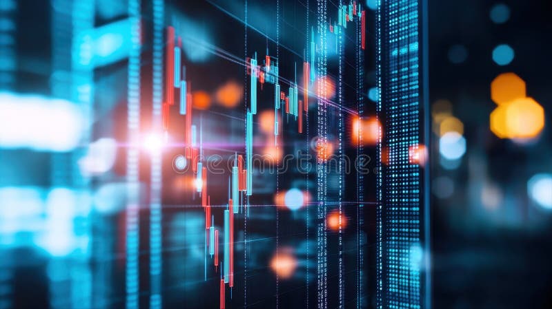 Computer Screen Featuring a Bold Blue and Red Background Creating an ...