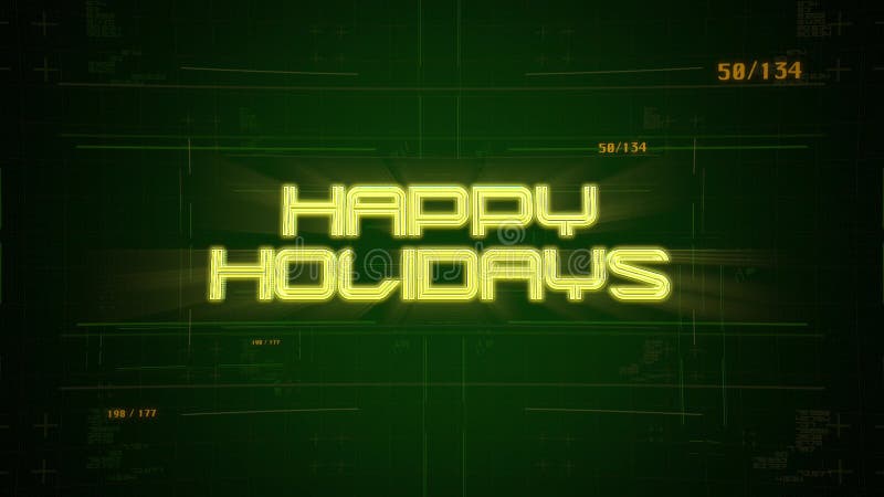 Digital Greetings: Happy Holidays Amidst Dynamic HUD Display Stock ...