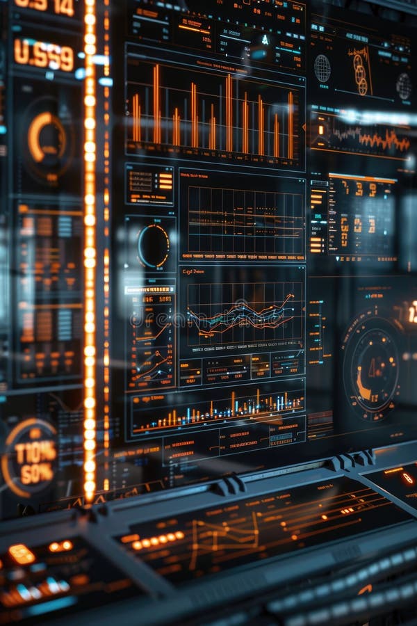 A Computer Screen Filled with Data, Perfect for Business Presentations ...