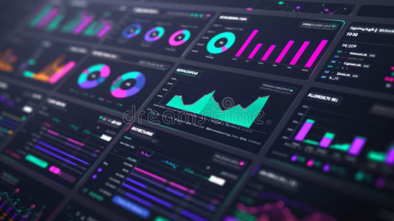 Computer Screen Displaying a Multitude of Data Stock Image - Image of ...