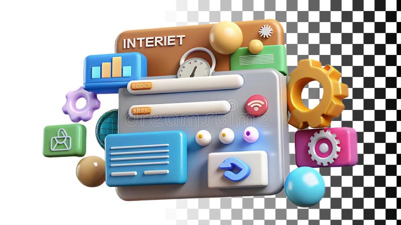 Computer Screen with Gears, Tech, Settings and Customization Png ...