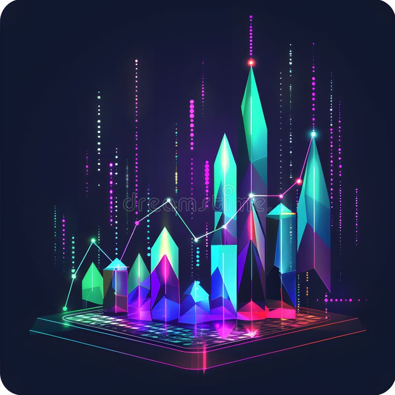A Computer Screen with a Graph on it that Looks Like a City Stock Photo ...