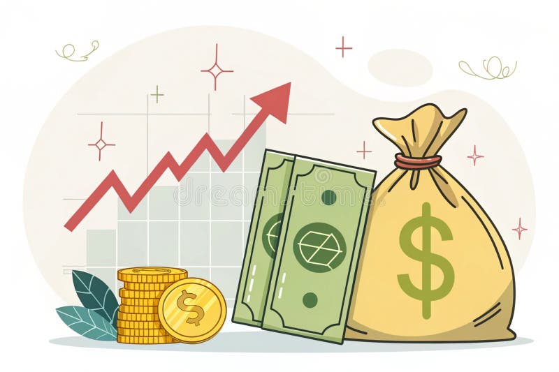 Computer Screen with a Graph and Magnifying Glass, Showcasing the ...