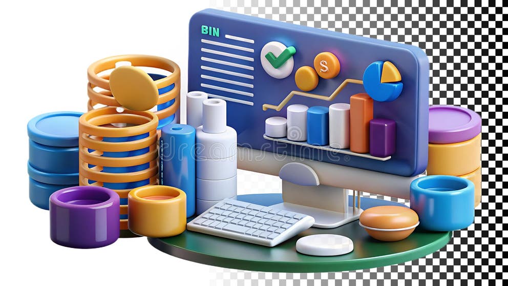 Computer Screen with Graphs, Data Analysis and Technology Png ...