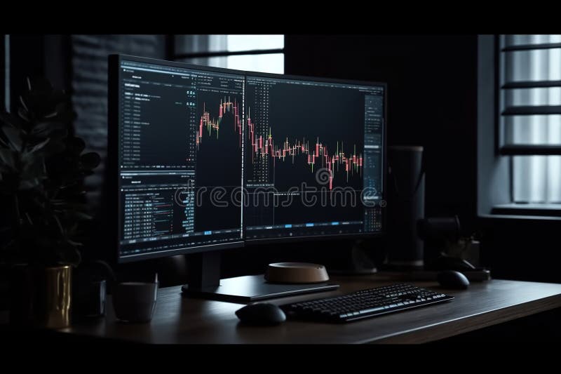 Computer Screen with Graphs and Indexes of Modern Economy Stock Image ...