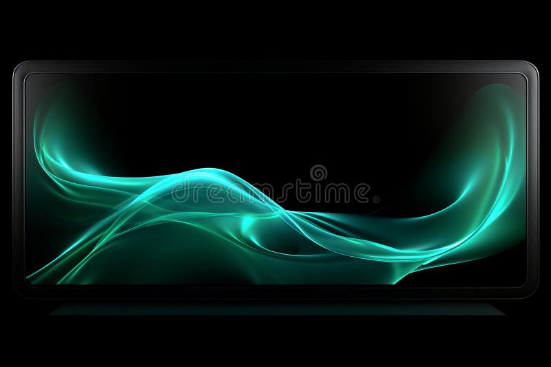 A Computer Screen with Green Waves on it Stock Illustration ...