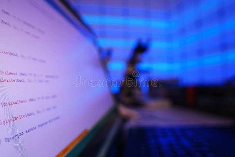 Computer Screen with Hacker Program Stock Image - Image of programmer ...