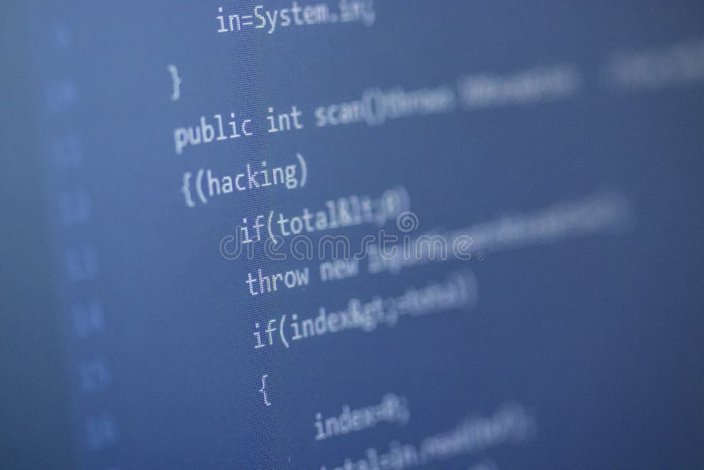 Computer Screen Hacking Coding Programming Software Text Stock Photo ...