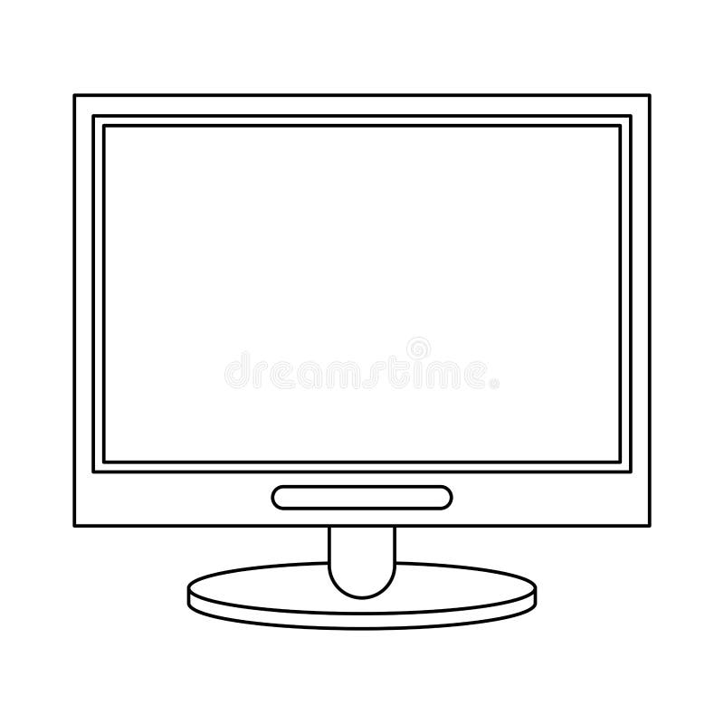 Computer Screen Hardware Technology Black and White Stock Vector ...