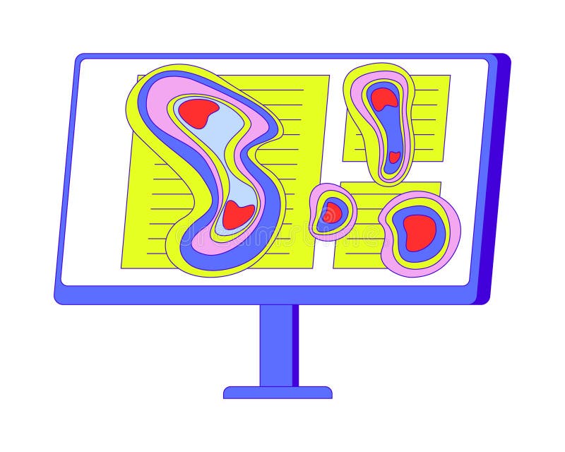 Computer Screen Heatmap 2D Cartoon Object Stock Vector - Illustration ...