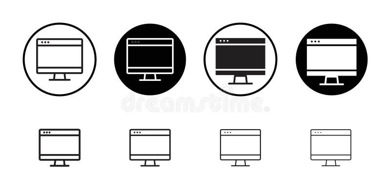Computer Screen Icon Isolated Flat Vector in Outline Stock Vector ...