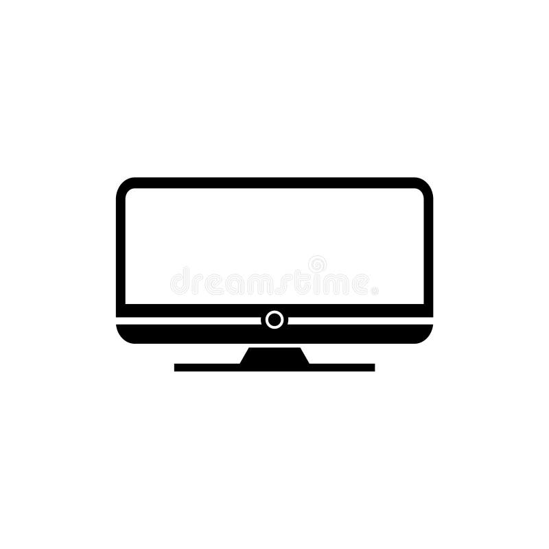 Computer Screen Icon. Simple Computer Screen Logo Isolated on White ...