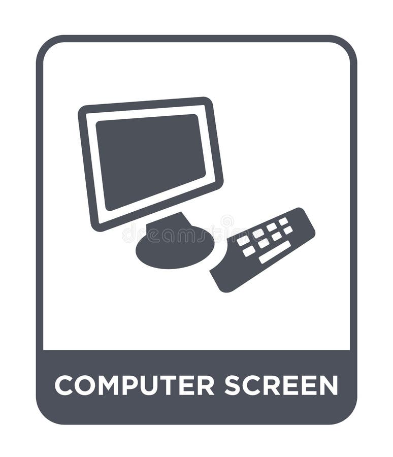 Computer Screen Icon in Trendy Design Style. Computer Screen Icon ...