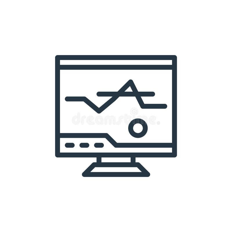 Computer Screen Icon Vector from Hardware Network Concept. Thin Line ...
