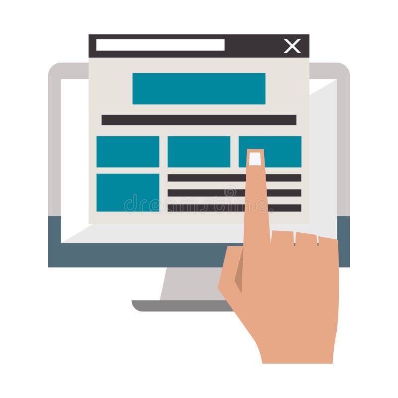 Computer Screen Internet Browsing Stock Vector - Illustration of ...