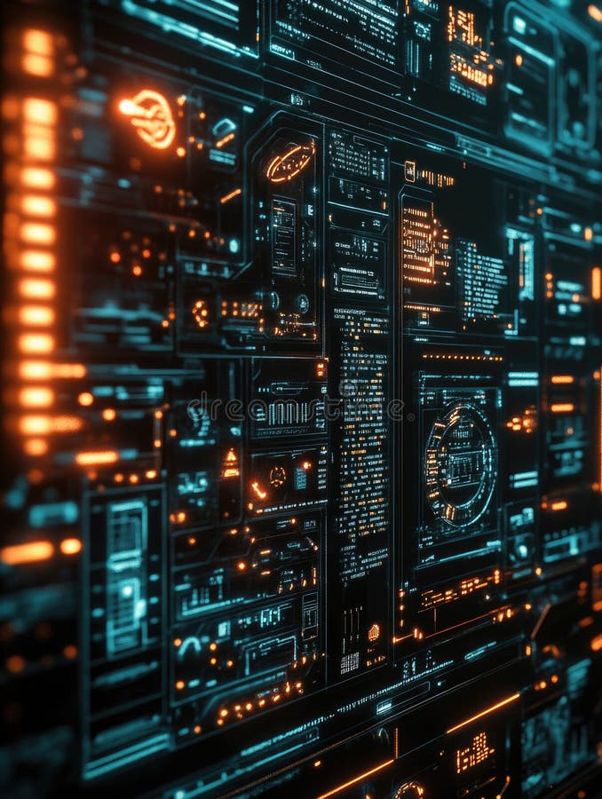 Computer Screen with Lights Stock Image - Image of hightech, workspace ...