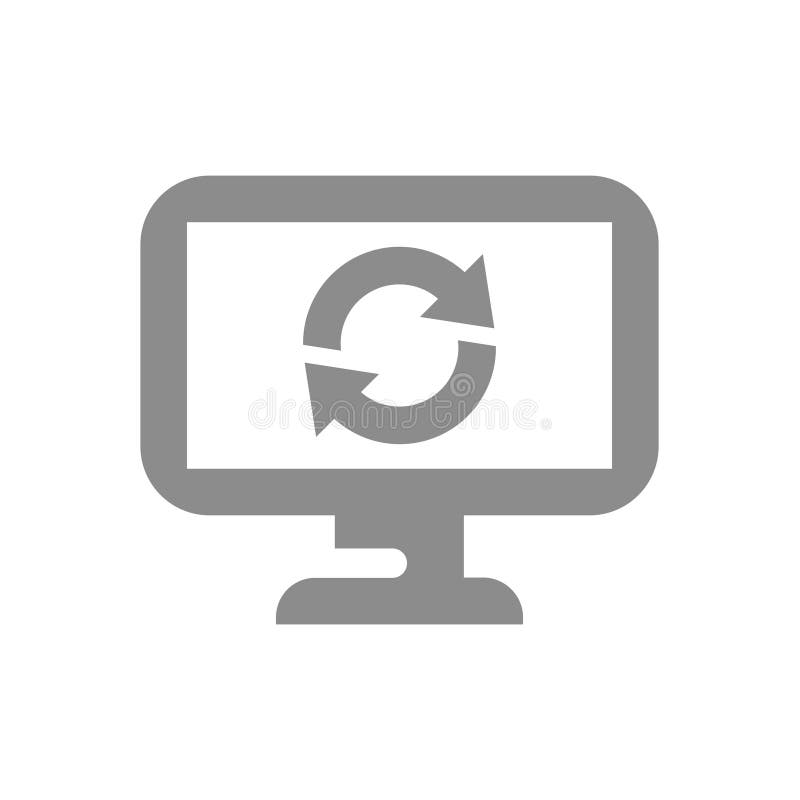Computer Screen with Loading or Refreshing Arrows Stock Illustration ...