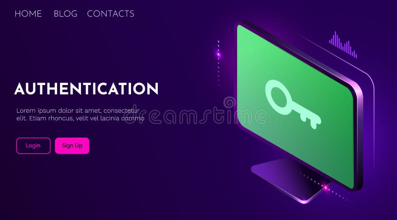 Computer Screen with Lock Symbol. Authentication and Security Concept ...