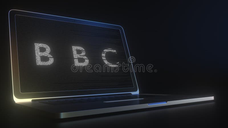Computer Screen with the Logo of BBC Made with Source Code. Editorial ...