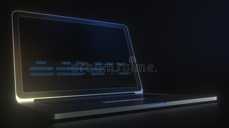Computer Screen with the Logo of IBM Made with Source Code. Editorial Conceptual 3d Animation ...