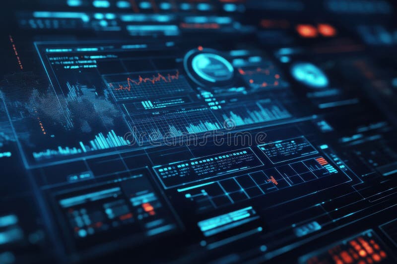 Computer Screen Lot Blue Red Numbers Stock Photos - Free & Royalty-Free ...