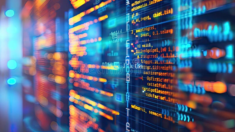 Stunning Digital Matrix Background with Glowing Binary Code Futuristic ...