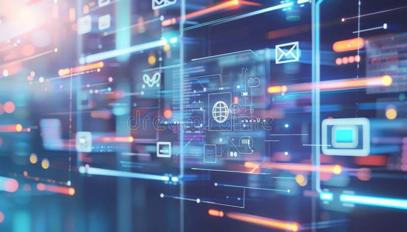 A Computer Screen with a Lot of Icons and a Globe by AI Generated Image ...