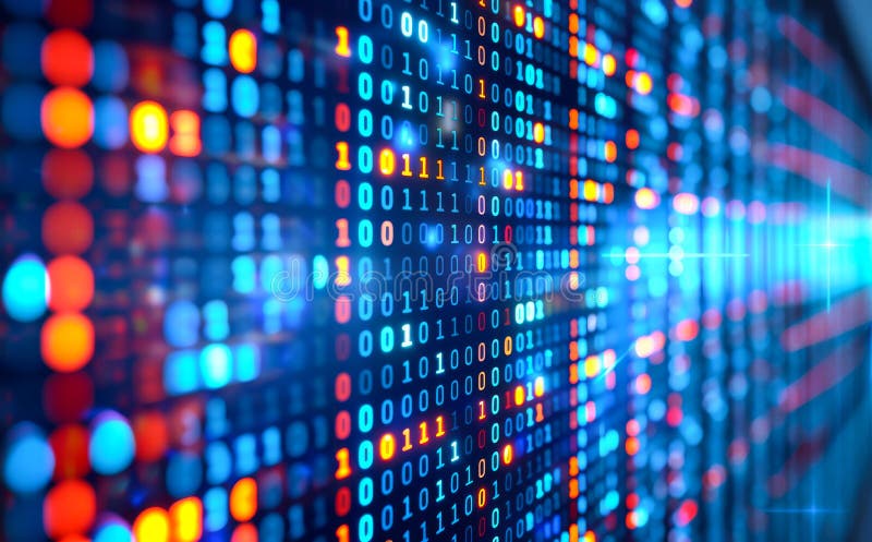 A Computer Screen with a Lot of Numbers and a Blue Background Stock ...