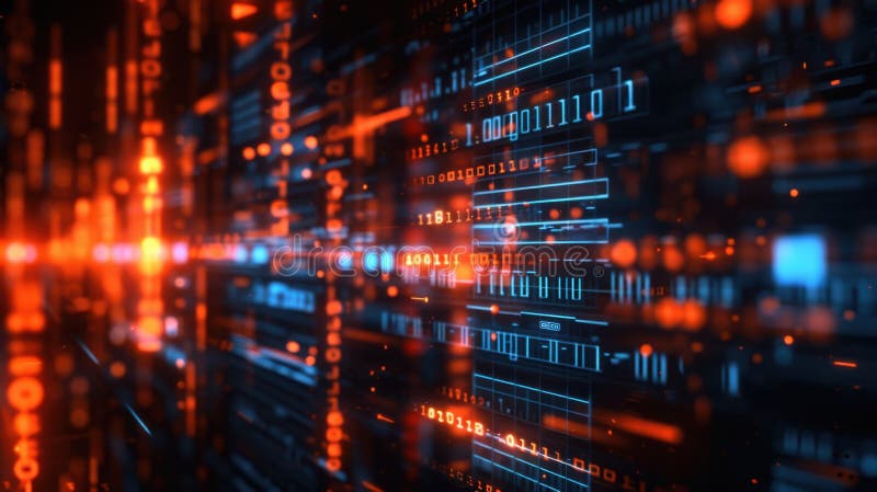 A Computer Screen with a Lot of Numbers and Letters Stock Illustration ...