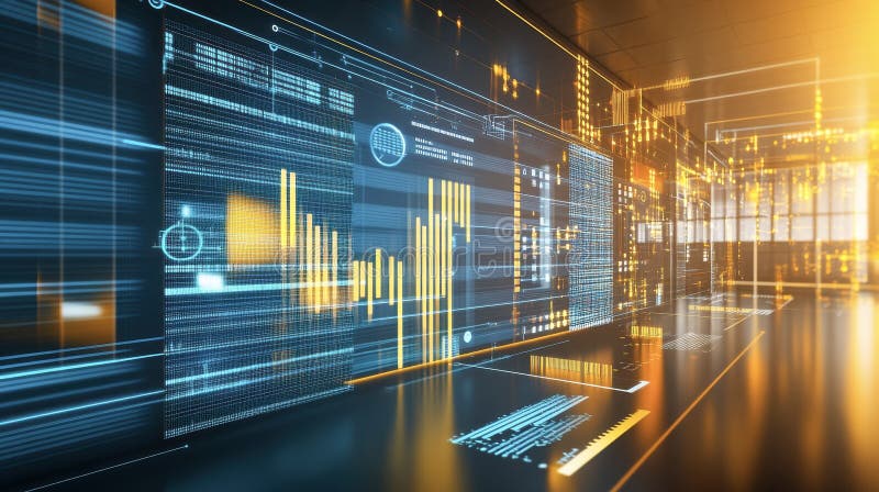 A Computer Screen with a Lot of Numbers and Lines on it Stock Image ...