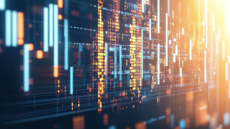 A Computer Screen with a Lot of Numbers and Lines Stock Illustration ...