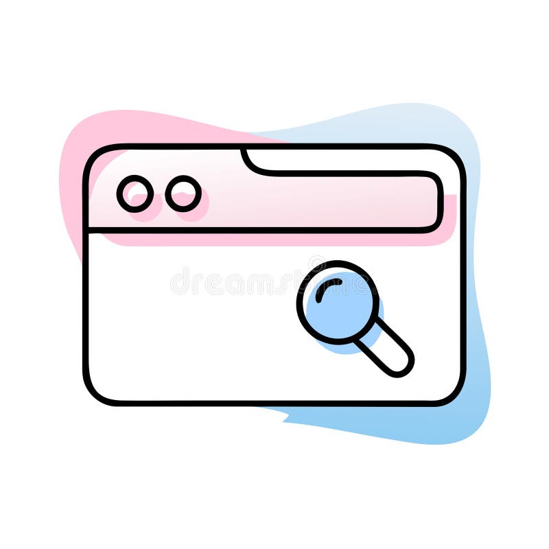 A Computer Screen with a Magnifying Glass on it Stock Illustration - Illustration of symbol ...