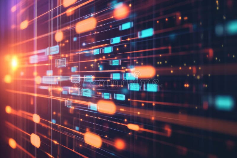 A Computer Screen with Many Lights Lit Up Stock Image - Image of screen ...