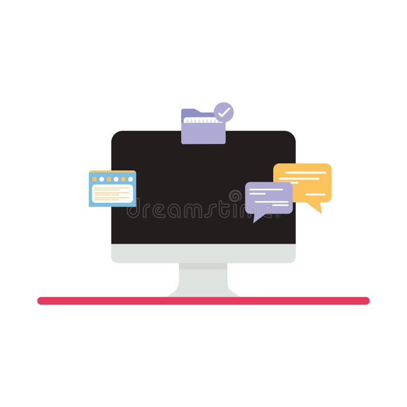 Isolated Computer Screen Icon Stock Vector - Illustration of screen ...