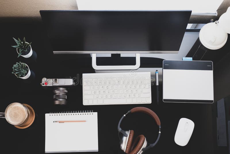 Computer Screen Mock Up in House for Coronavirus Pandemic Work at Home ...