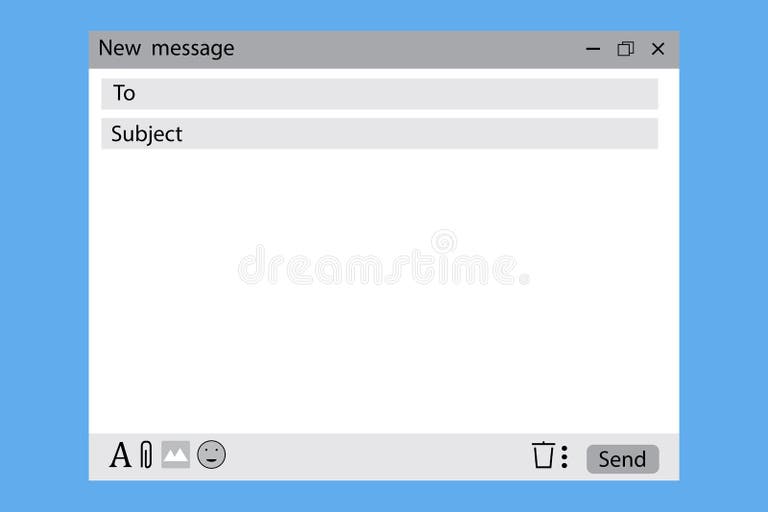 Computer Screen. Mockup Template. Flat Email Message Box. Web Page ...
