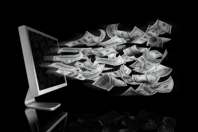 Computer screen with money stock image. Image of monitor - 9063775