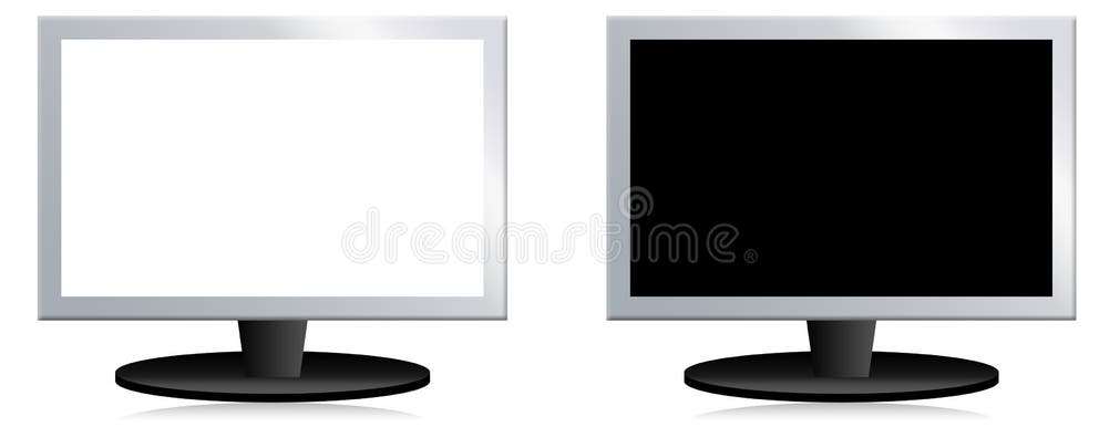 Computer Screen/Monitor stock illustration. Illustration of black ...