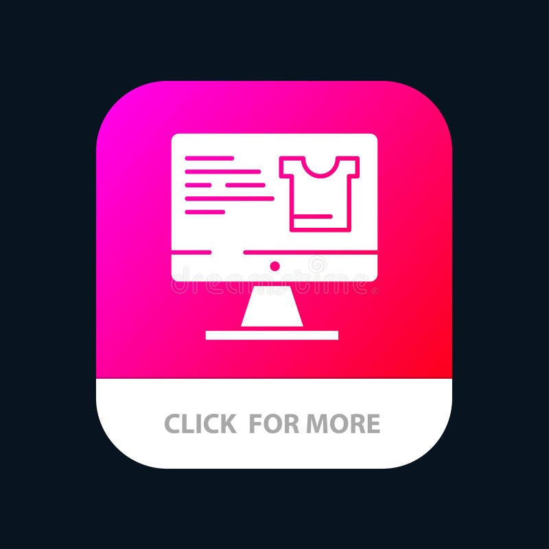 Computer, Screen, Monitor, Shopping Mobile App Icon Design Stock Vector ...